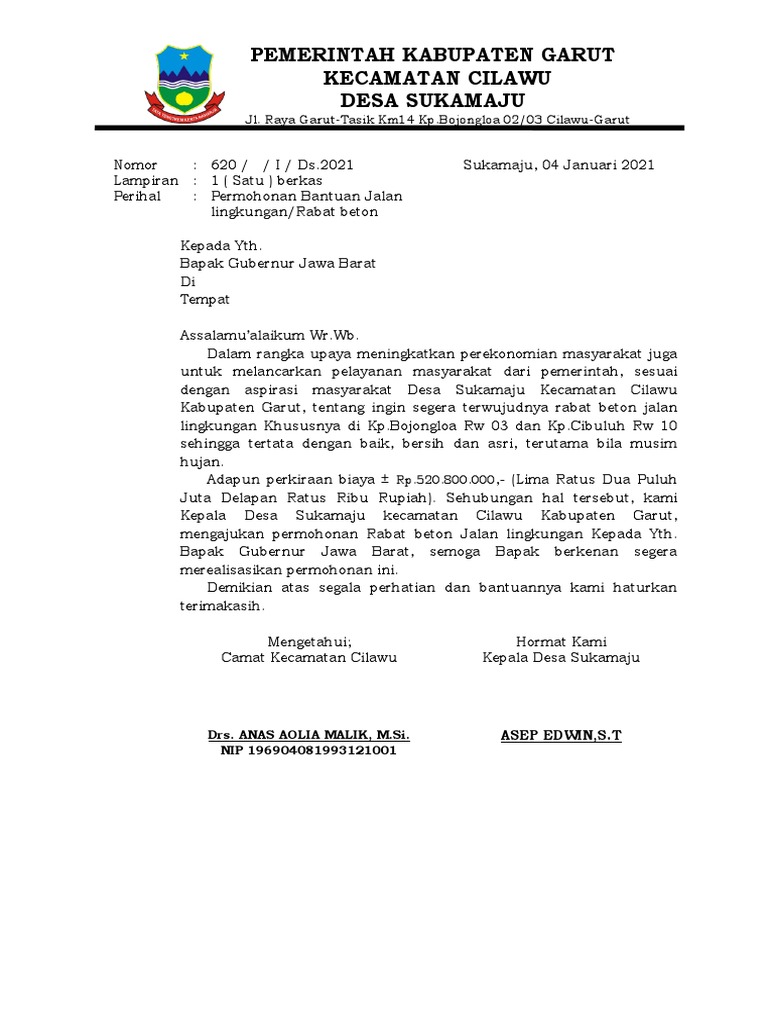 Proposal Jalan Lingkungan RW 03 - RW 10 | PDF