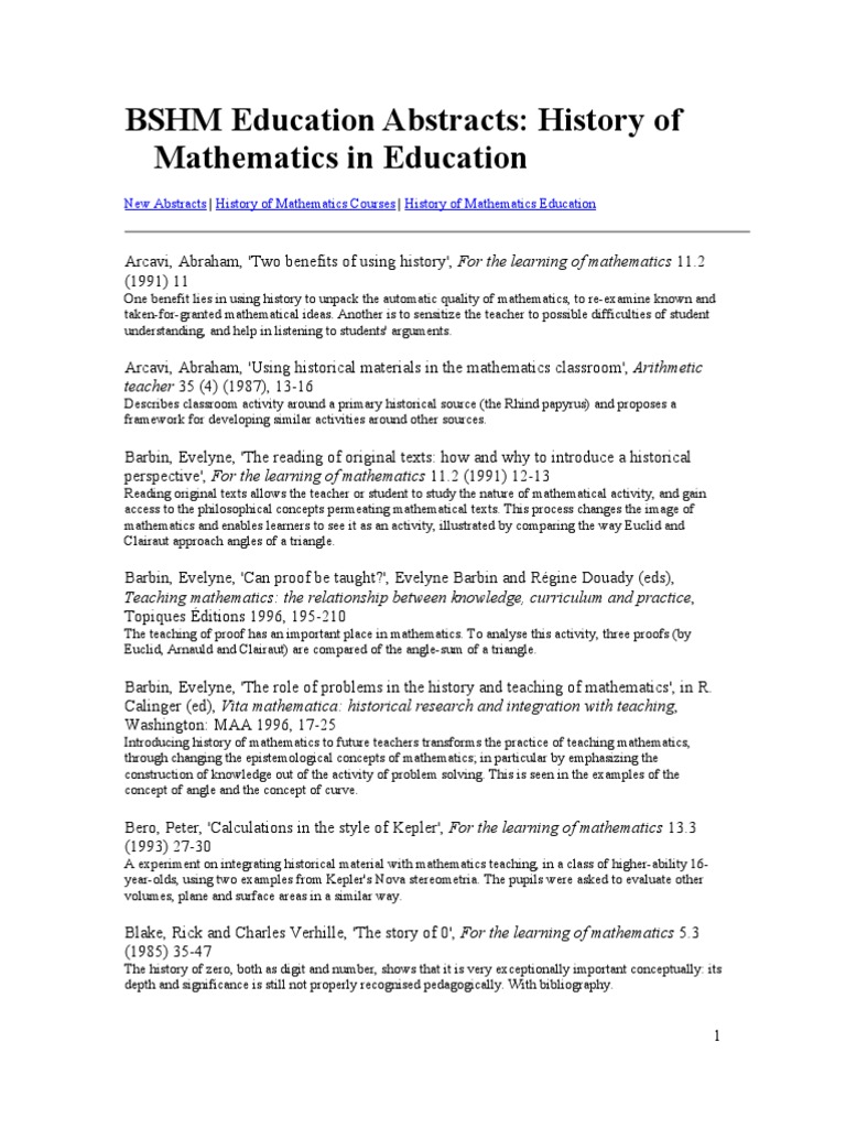 Math History for Educators | PDF | Teaching Mathematics | Geometry