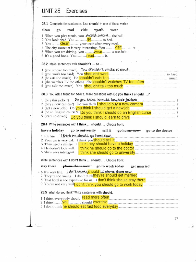Should Exercises (Resuelta) | PDF