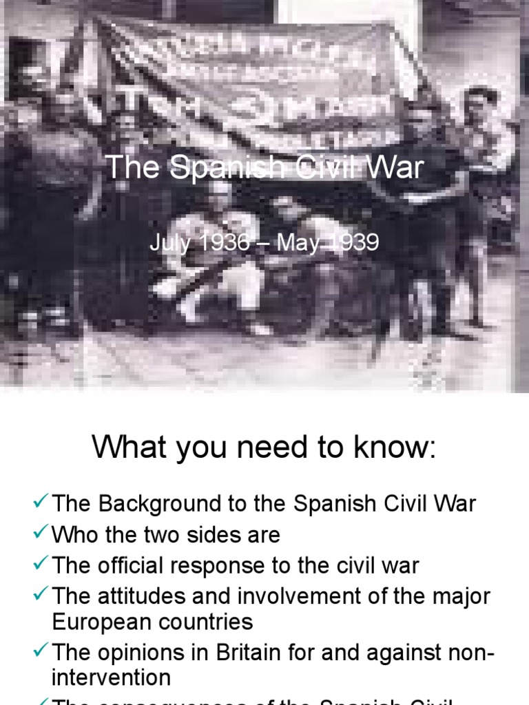 The Spanish Civil War: July 1936 - May 1939 | PDF | Spanish Civil War ...