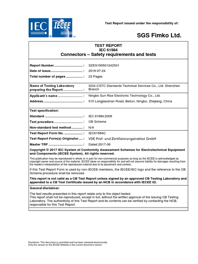 IEC Test Report | PDF