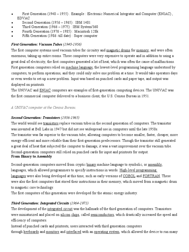 First Generation: Vacuum Tubes (1940-1956) : A UNIVAC Computer at The ...