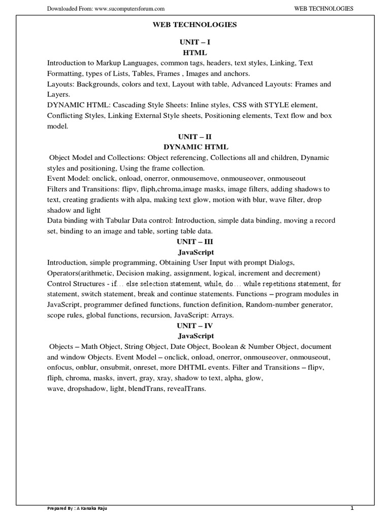 Web1,2 Units | PDF | Dynamic Html | Hyperlink