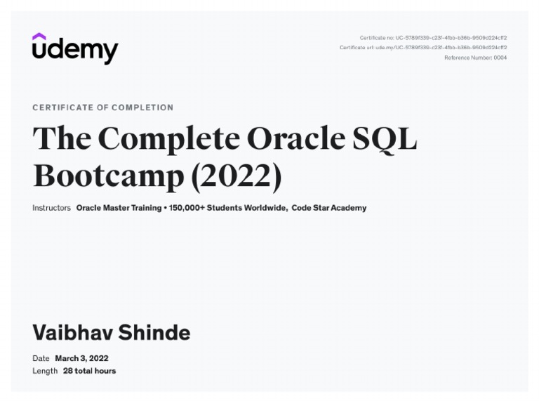 The Complete Oracle SQL Bootcamp (2022) | PDF