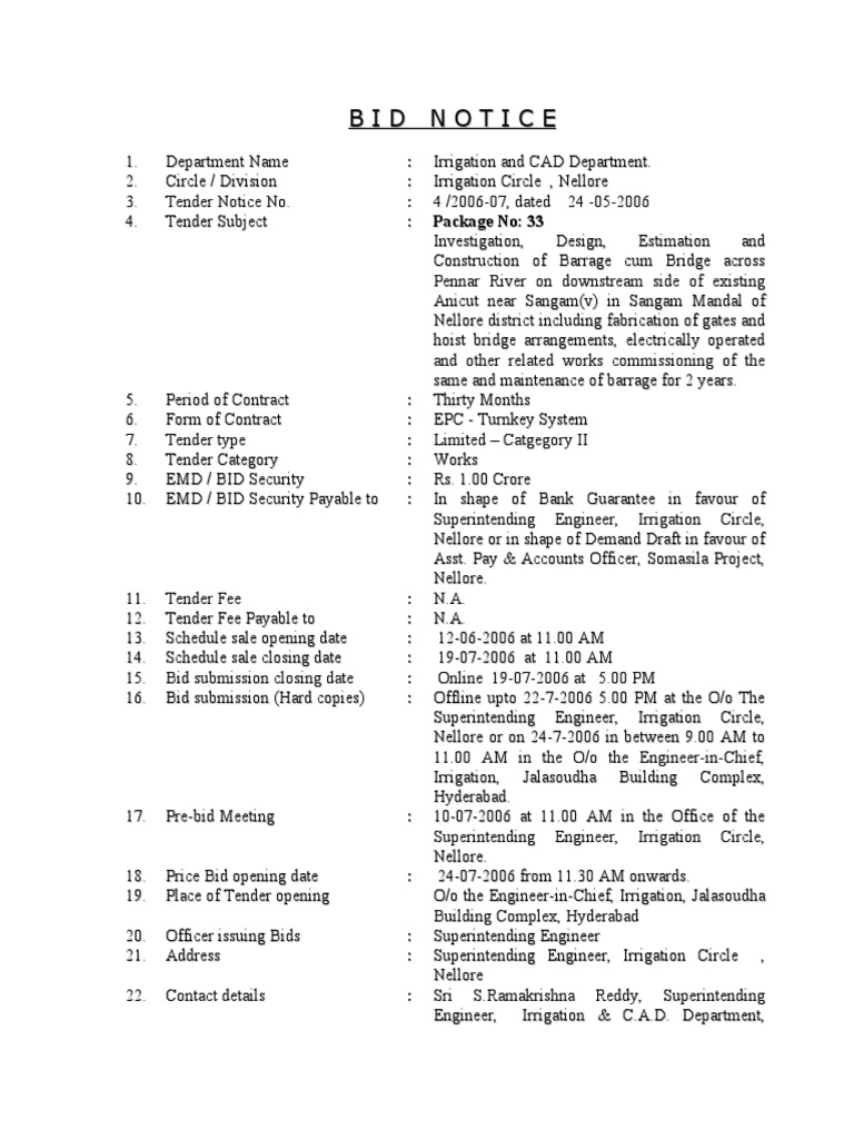 Bid Notice | PDF | Business | Supply Chain Management