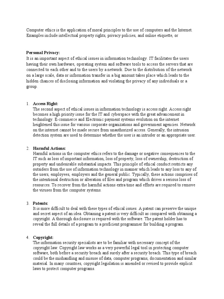 Ict Ethics Notes | PDF | Trade Secret | Copyright Infringement