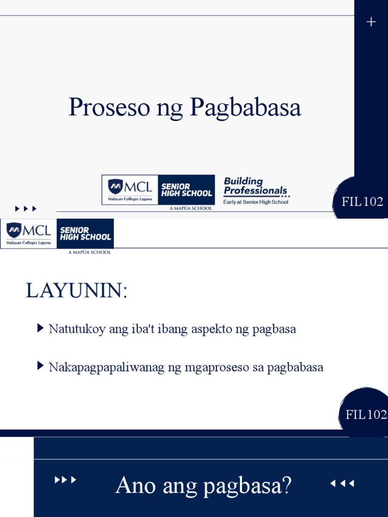 Week 1 (Proseso NG Pagbabasa) | PDF