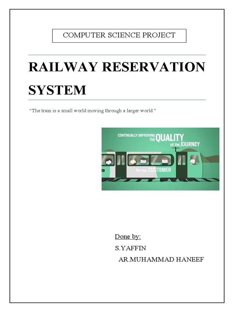 Railway Reservation System | PDF | Python (Programming Language) | Object (Computer Science)