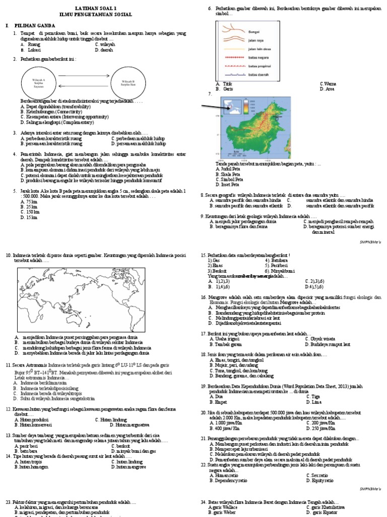 LATIHAN SOAL IPS 1 Soal PAS IPS Kelas 7 K13 | PDF