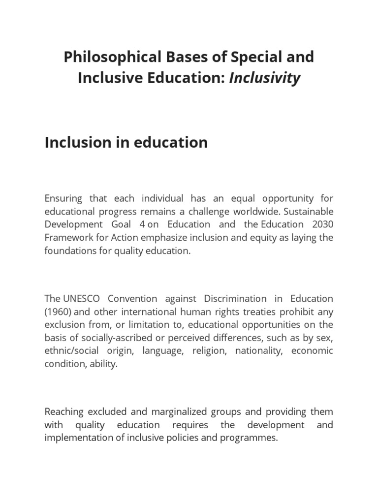 INCLUSIVITY | PDF | Social Exclusion | Literacy