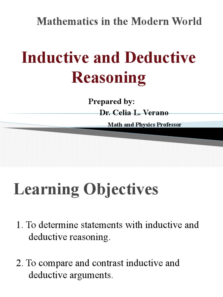 Mathematics in The Modern World: Inductive and Deductive Reasoning | PDF | Inductive Reasoning ...