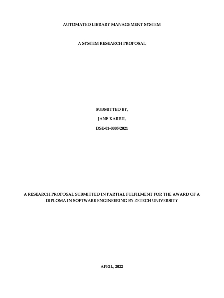 Automated Library Management Proposal | PDF | Software Testing | System