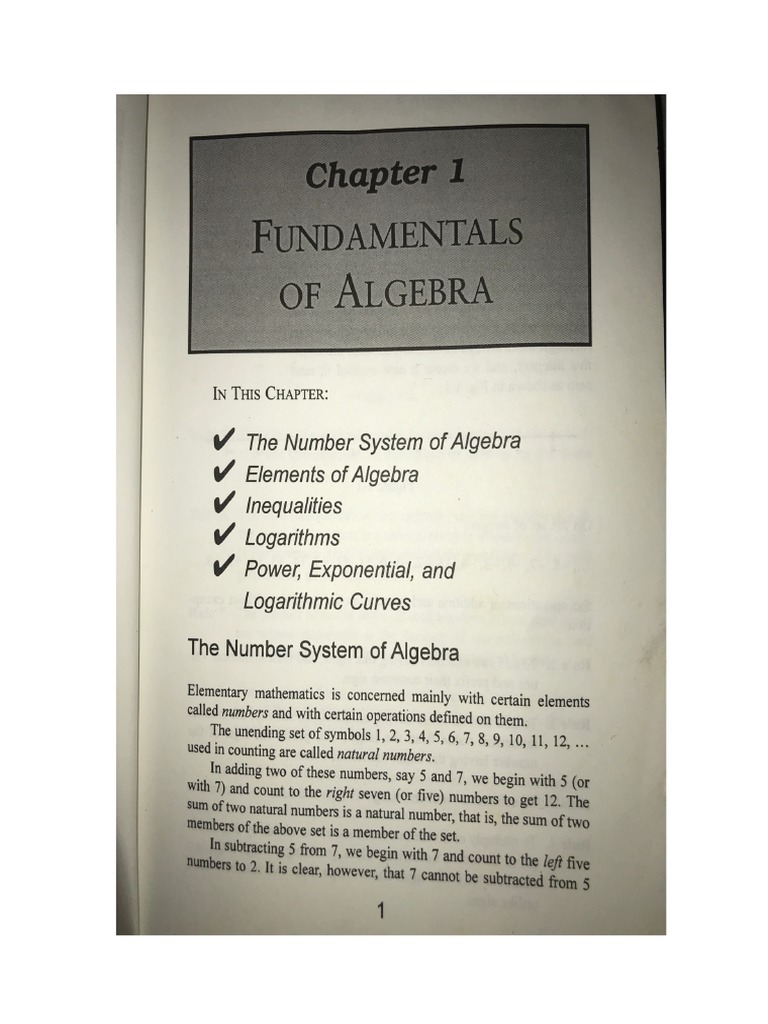 Fundamentals of Algebra | PDF