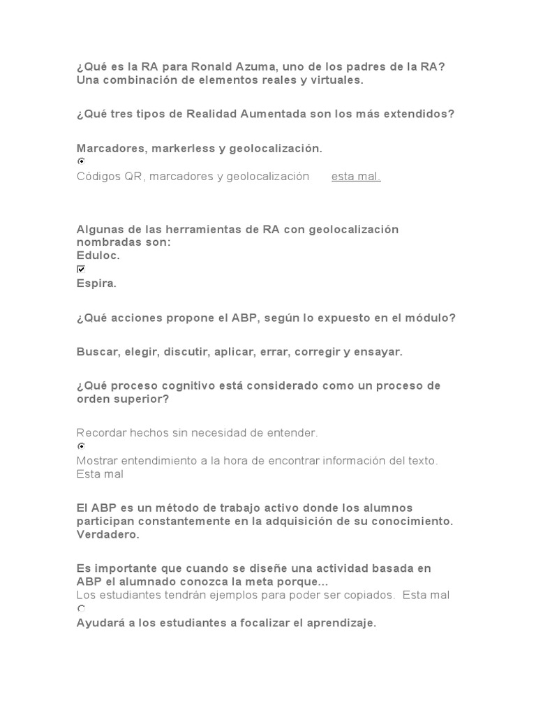 La RA según Ronald Azuma | PDF | Moodle | Informática