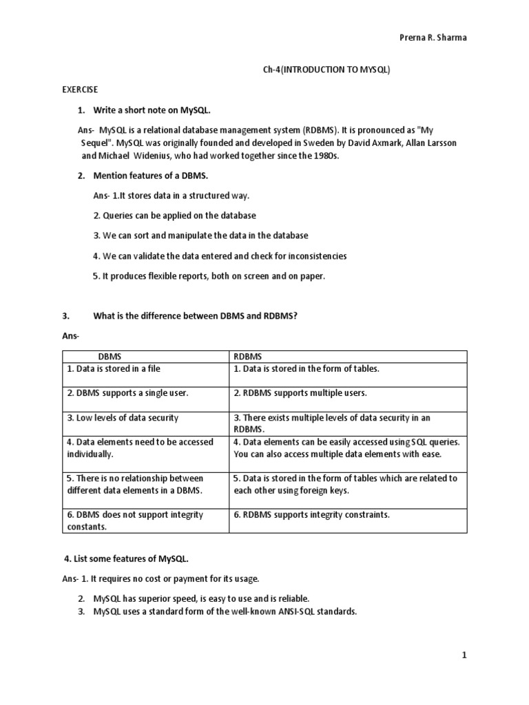 Exercise Part B Unit 4 | PDF | Relational Database | Table (Database)