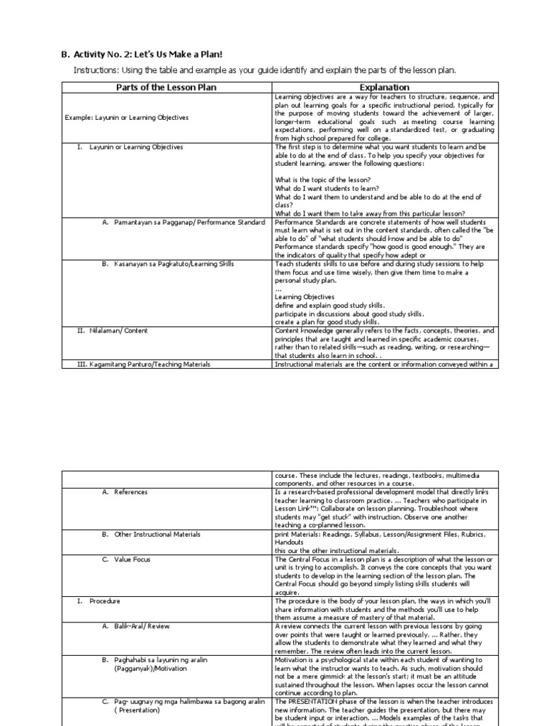 Instructions: Using The Table and Example As Your Guide Identify and ...