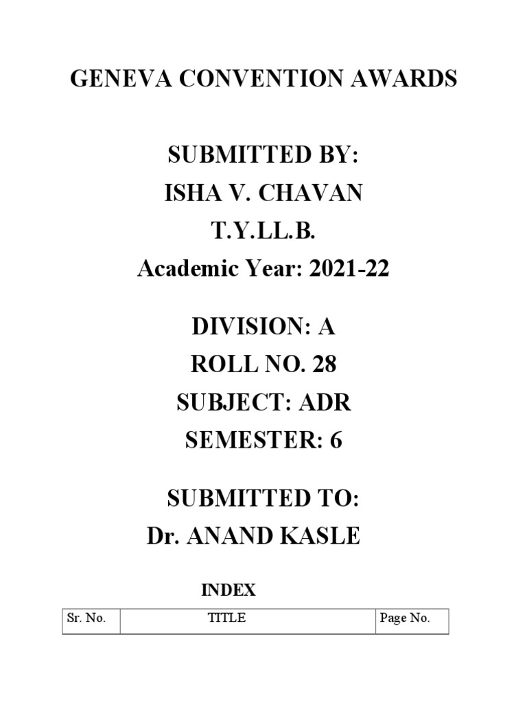 Geneva Convention Awards - ADR | PDF | Arbitration | Alternative ...