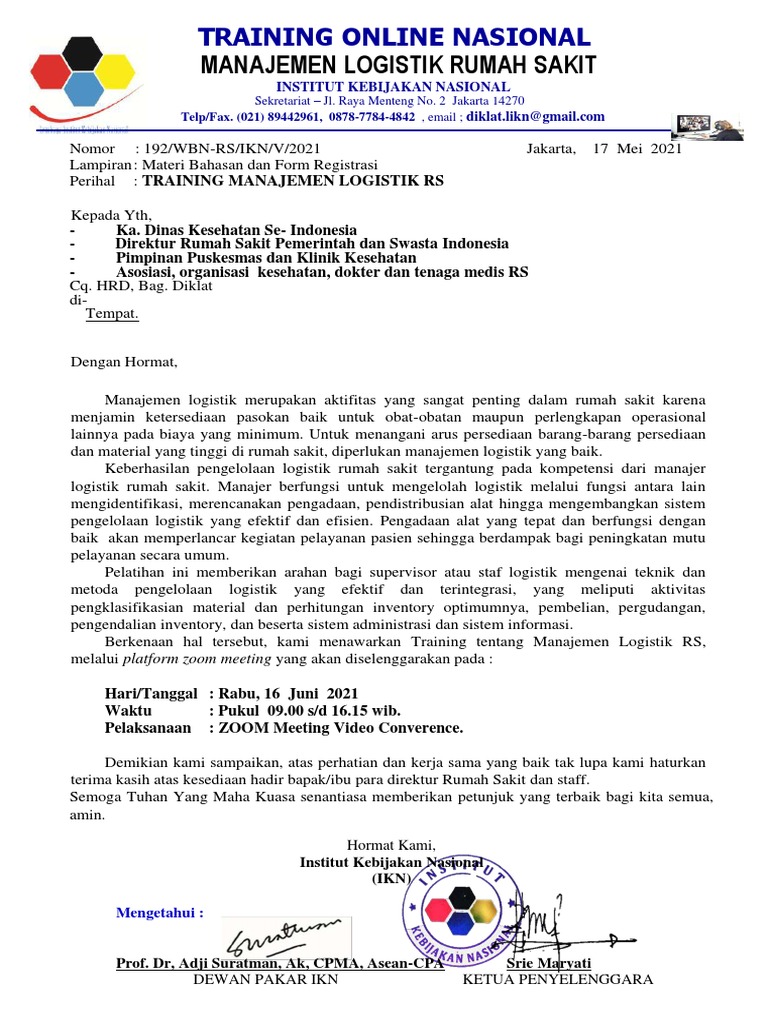 TRAINING ONLINE MANAJEMEN LOGISTIK RS - Compressed | PDF