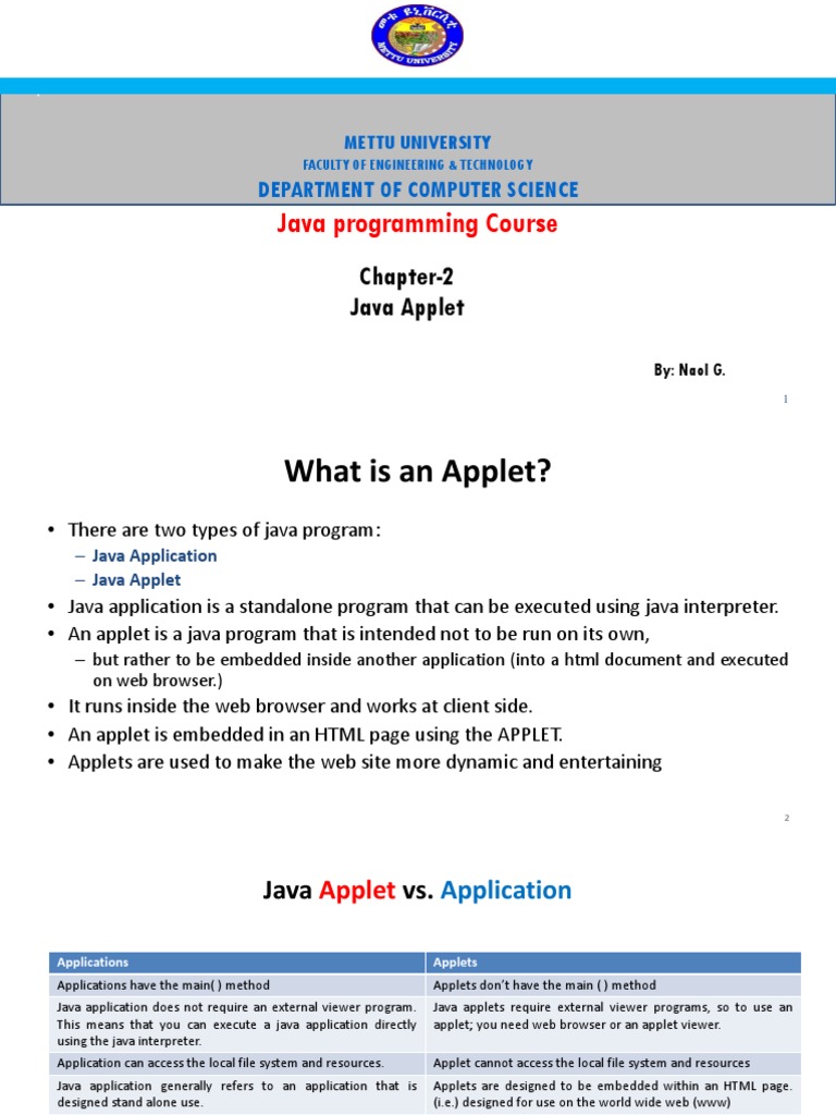 Chapter-2 Java Applet | PDF | Java (Programming Language) | World Wide Web Chapter-2 Java Applet | PDF | Java (Programming Language) | World Wide Web