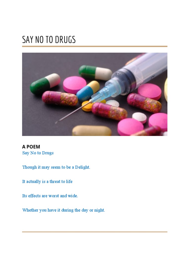Say No to Drugs Poem Promotes Healthy Choices | PDF