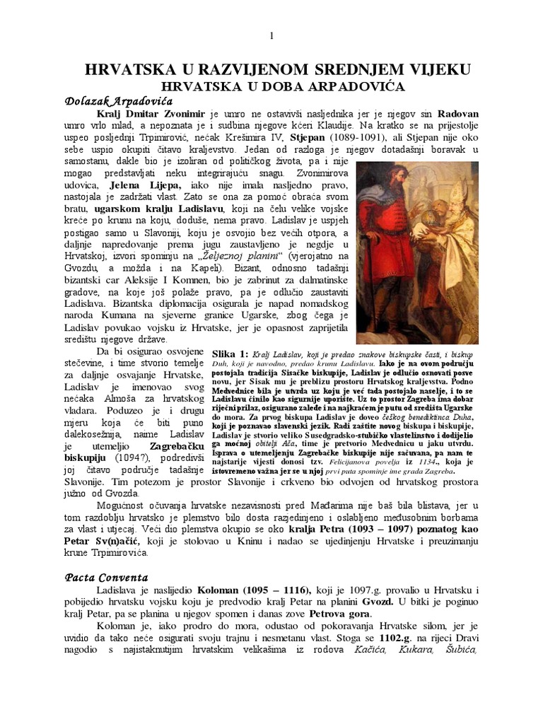 Lekcija 19 (A) - Hrvatska U Doba Arpadovica I Anzuvinaca | PDF