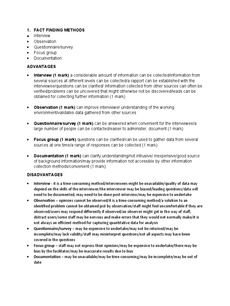 Fact Finding Methods | PDF | Usability | Survey Methodology