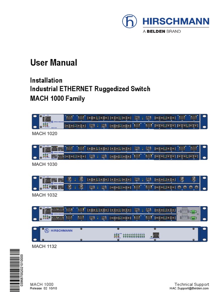 User Manual: Installation Industrial ETHERNET Ruggedized Switch MACH ...
