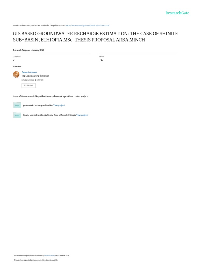 Gis Based Groundwater Recharge Estimation The Case of Shinile Sub-Basin ...