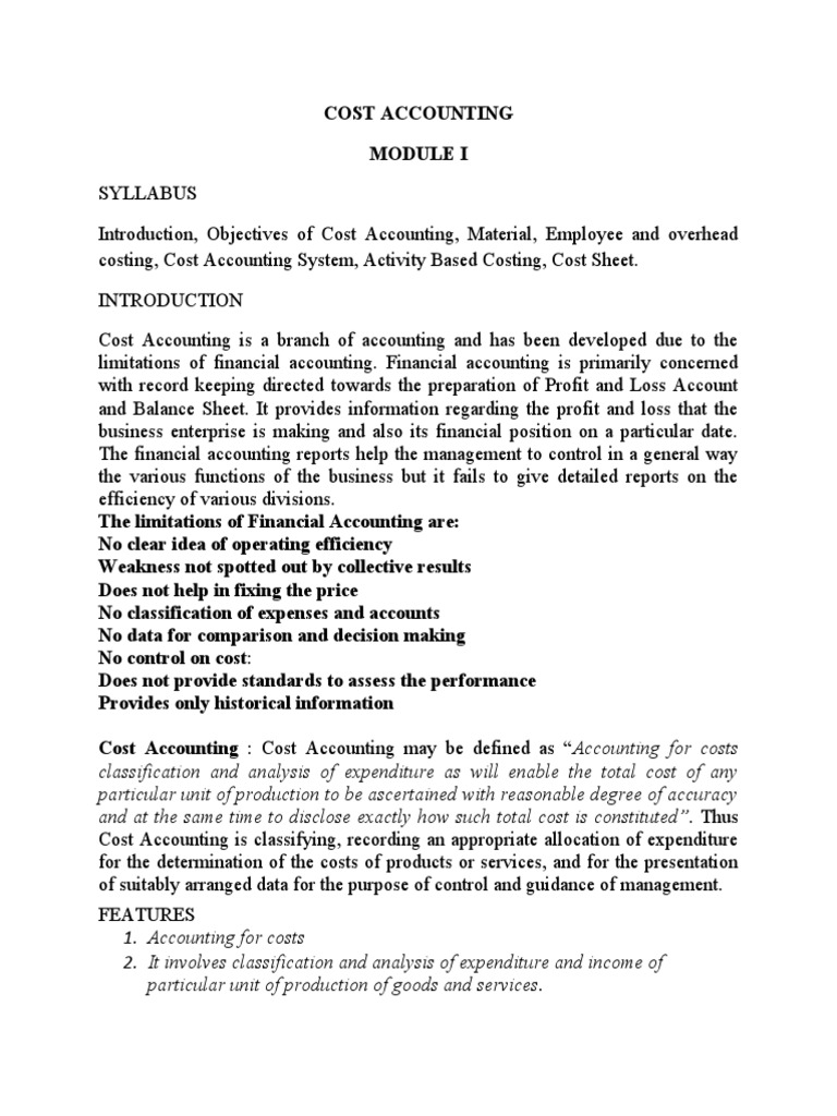 Cost Accounting | PDF | Cost Accounting | Cost