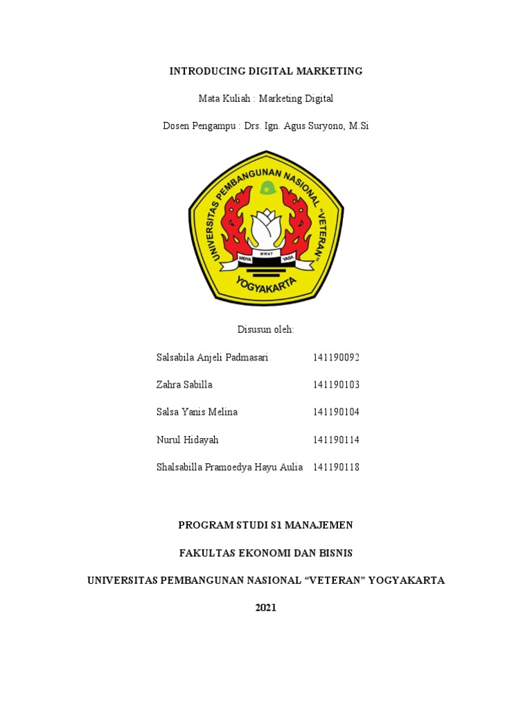 Makalah Marketing Digital Kelompok 1 - EM-B | PDF | Karier & Perkembangan