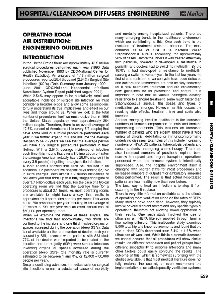 Hospital Diffusers Engineering | PDF | Surgery | Laminar Flow