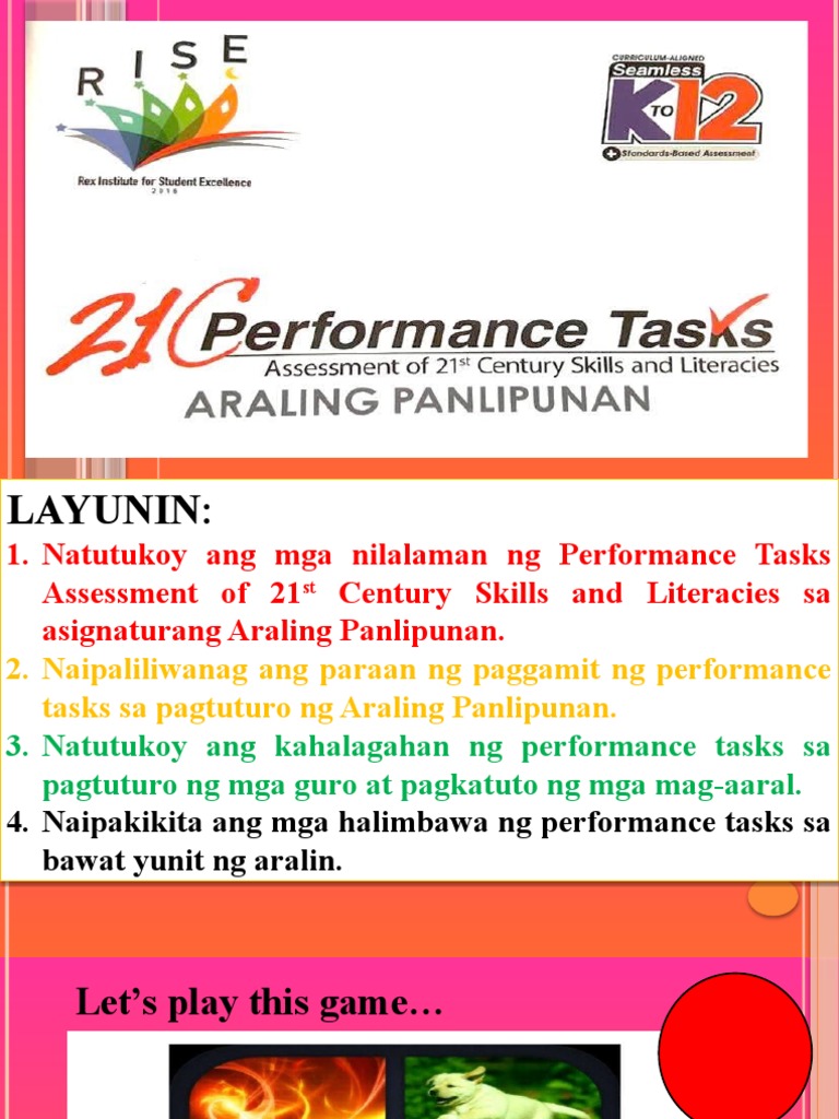 Performance Tasks GRADE 1 | PDF