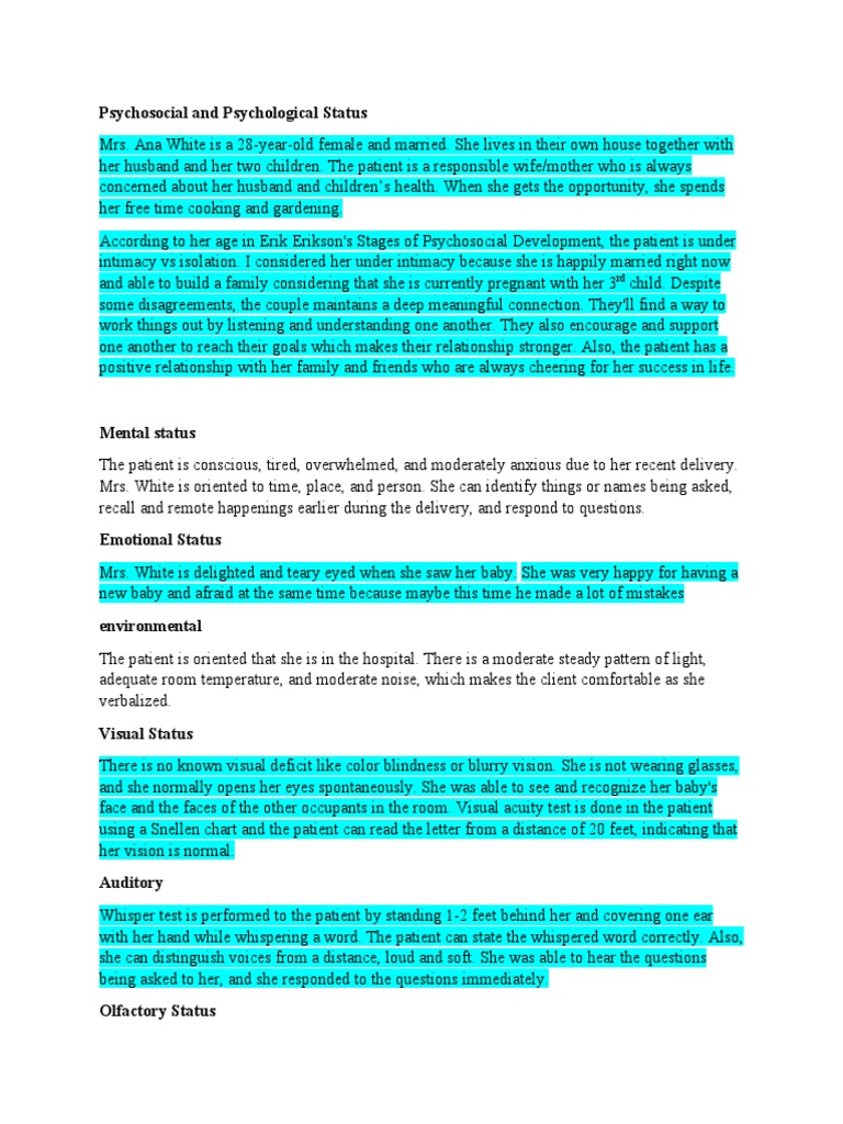 Psychosocial and Psychological Status | PDF | Taste | Health Sciences