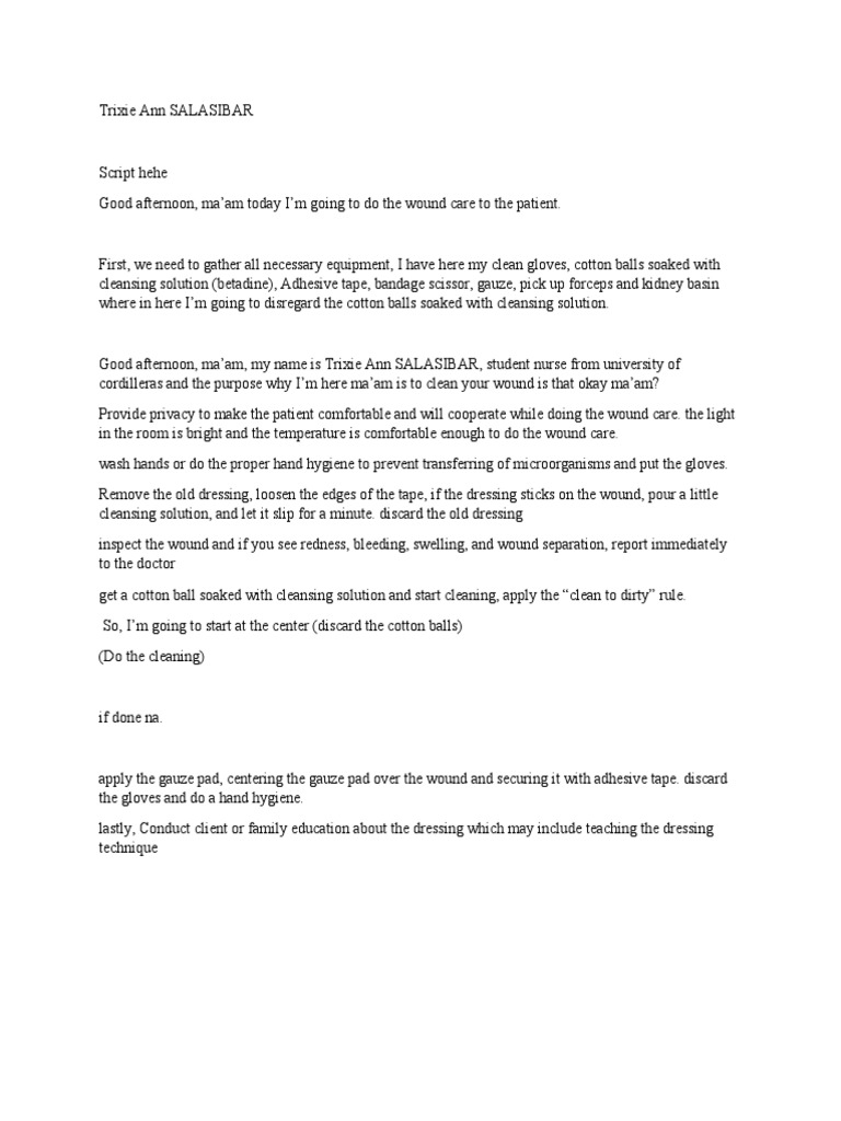 Script Wound Dressing | PDF | Wellness