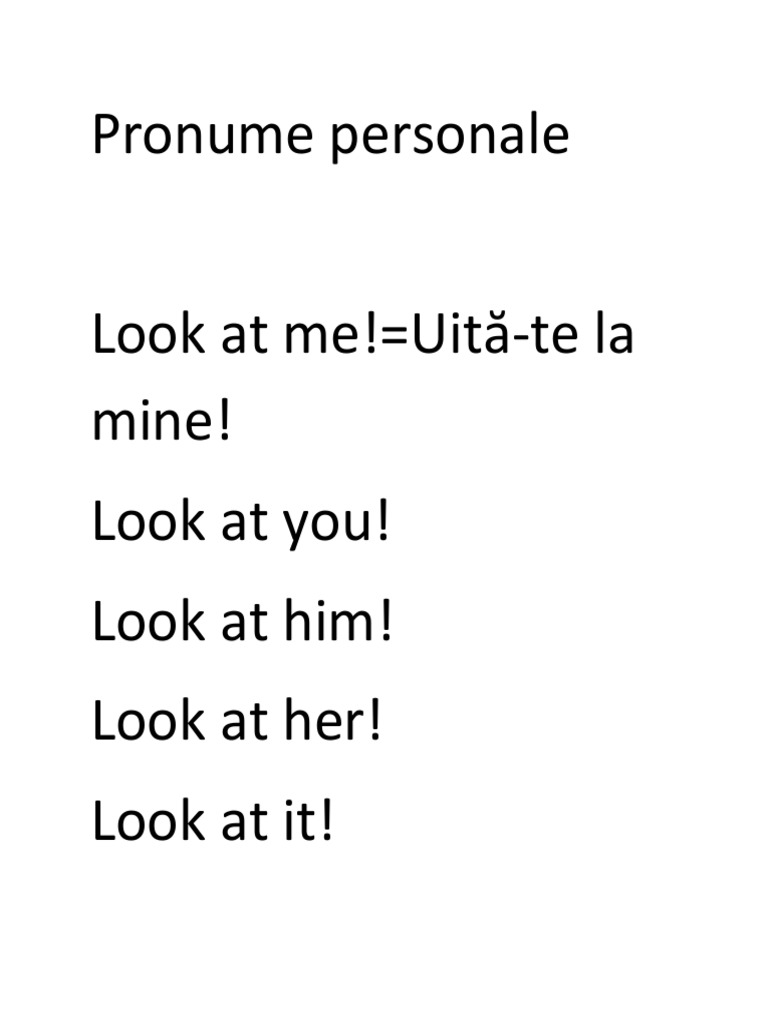 Pronume Personale | PDF