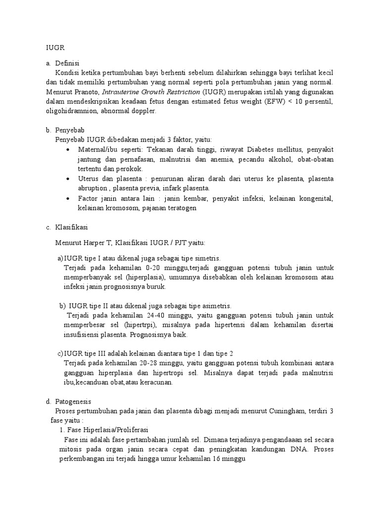 Penyebab dan Klasifikasi IUGR | PDF | Pengembangan Diri | Kesehatan Holistik