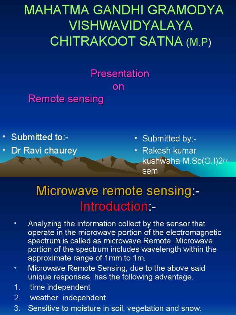 Microwave Remote Sensing Overview | PDF | Computers | Technology ...