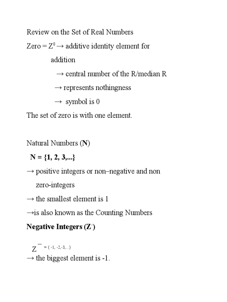 Overview of Real Number Sets | PDF