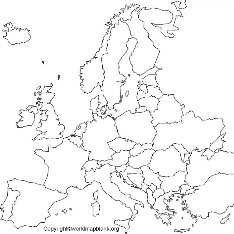 Map of Europe Printable | PDF