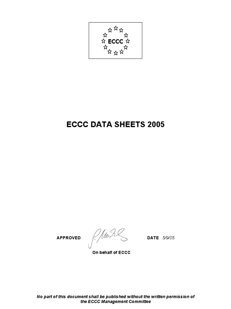 Eccc Eccc Data Sheets Approved On Behalf of Eccc Date | PDF | Fracture ...