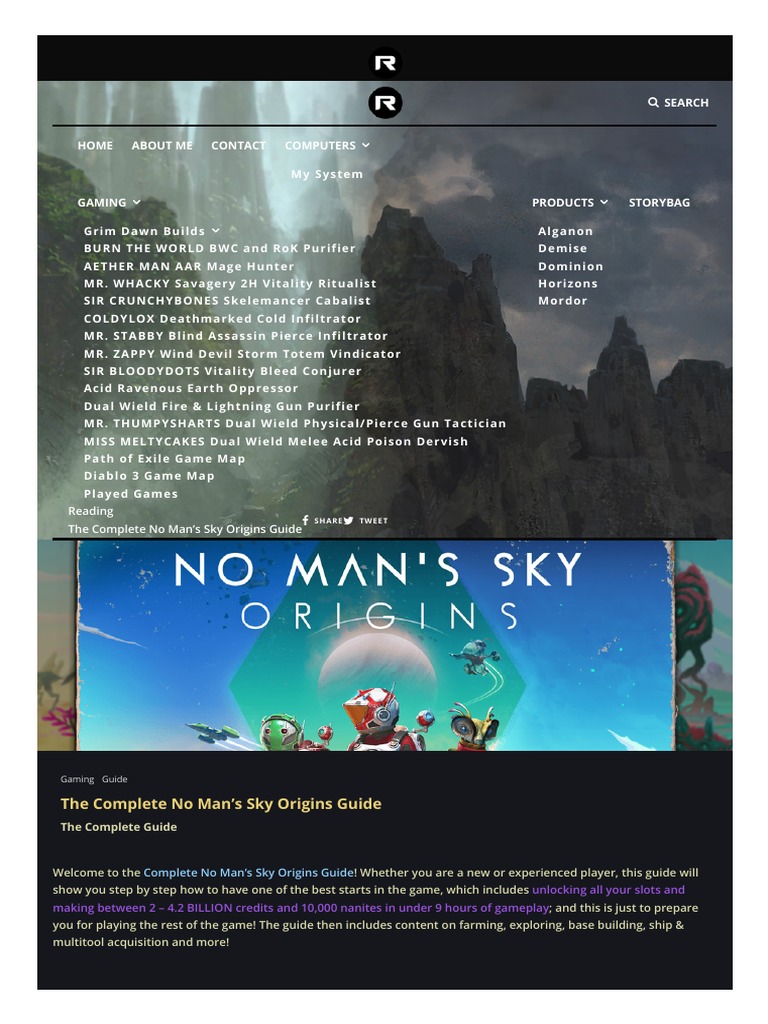 The Complete No Man's Sky Origins Guide | PDF | Metals | Mining