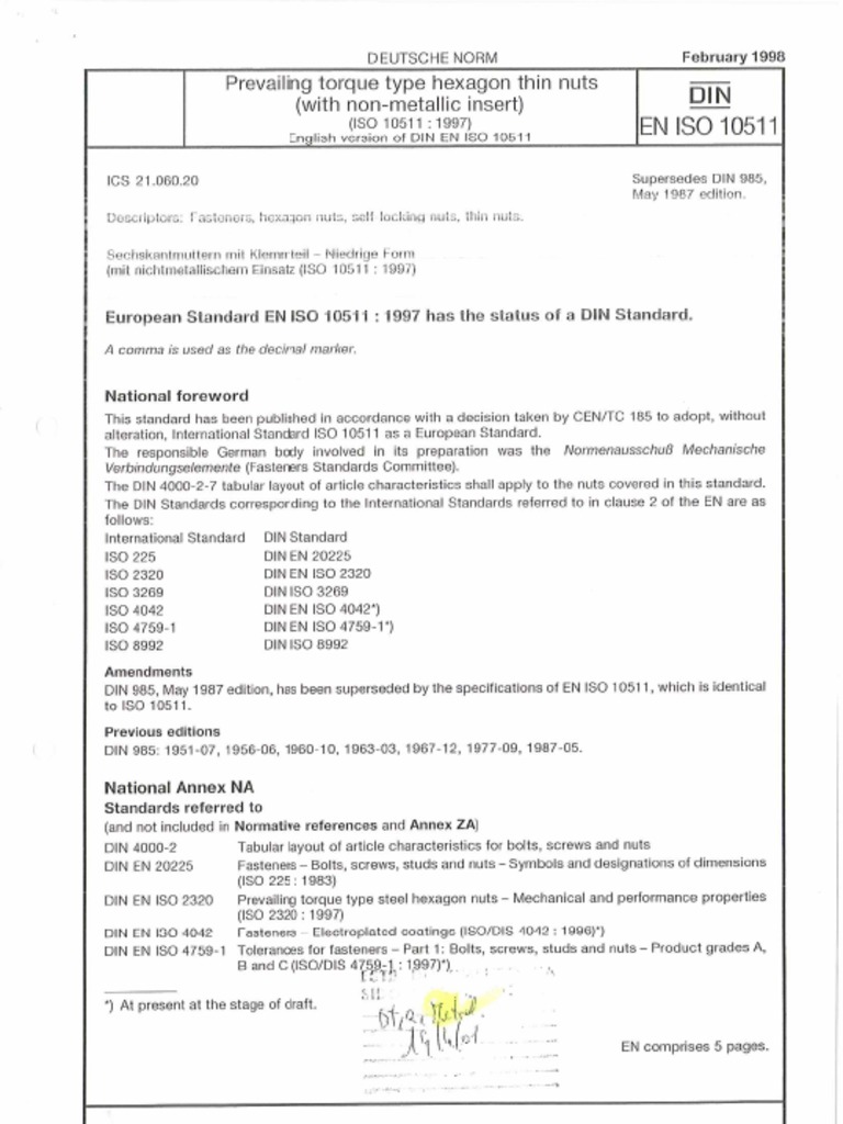 Din 10511 en Iso | PDF