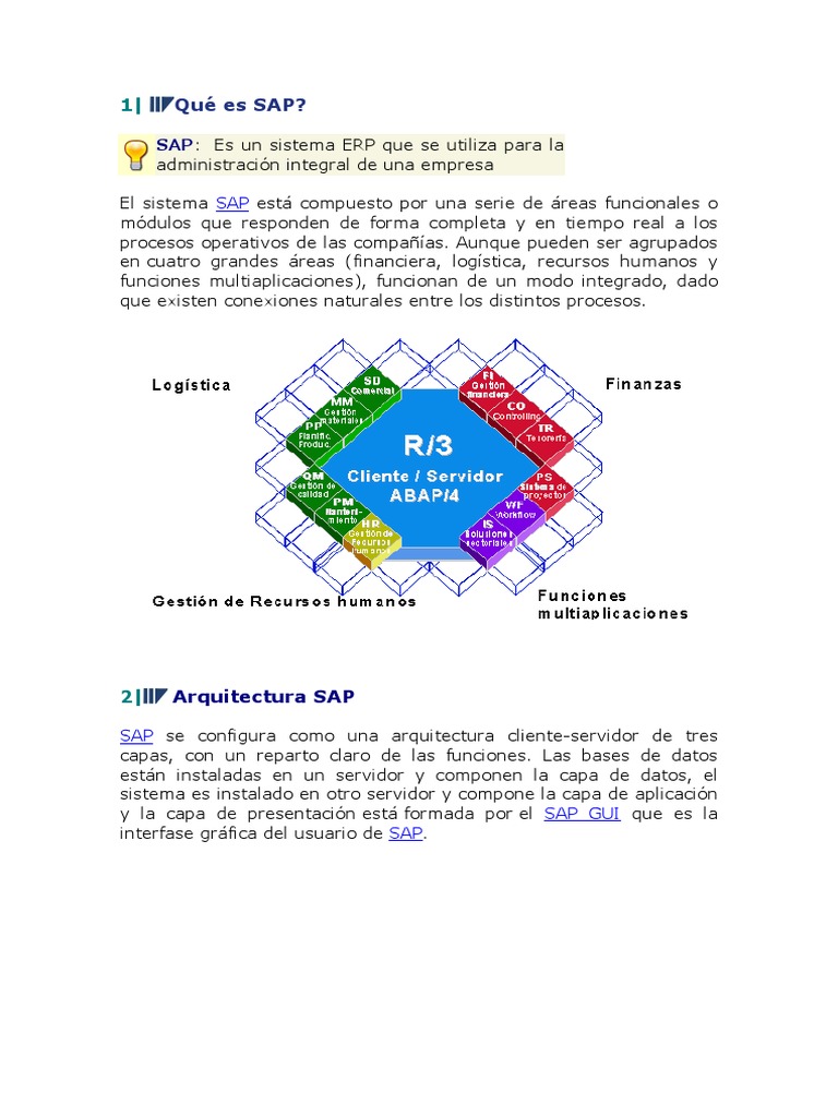 SAP: Arquitectura, Módulos y ABAP | PDF | Lenguaje de programación ...