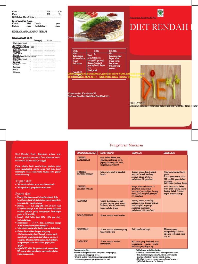 Brosur Diet Rendah Purin Dikonversi | PDF
