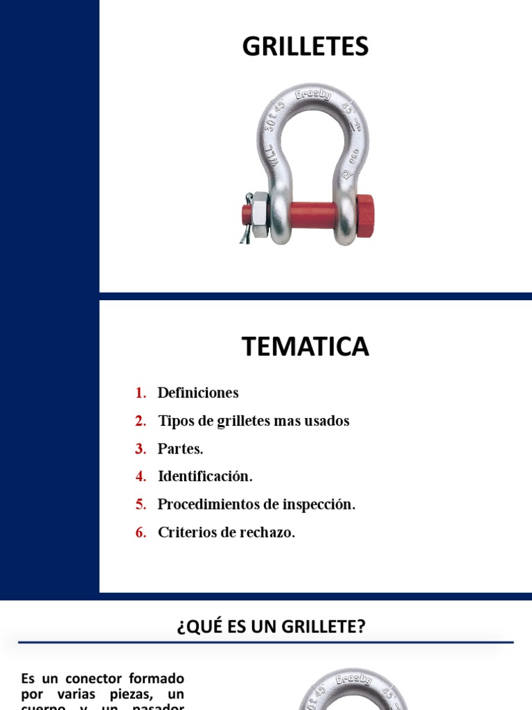 Inspección y Tipos de Grilletes | PDF | Ingeniería mecánica