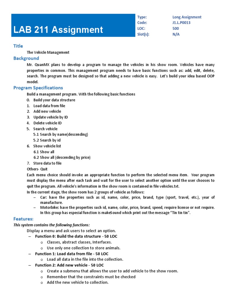 LAB 211 Assignment: Title Background | PDF | Menu (Computing) | Computing