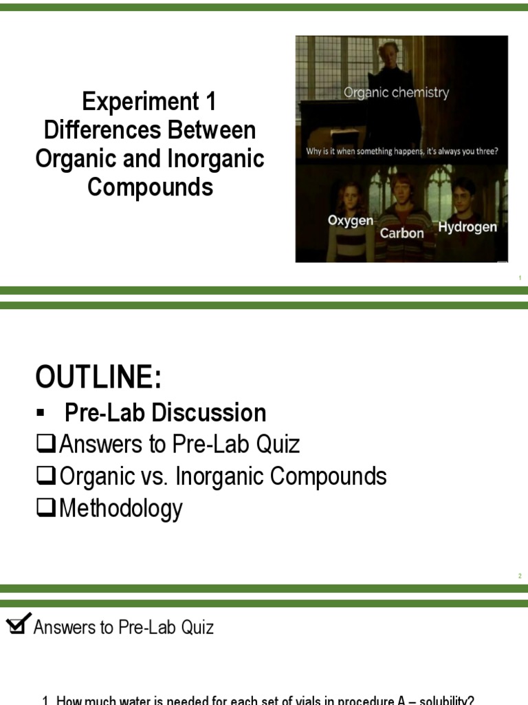 Experiment 1 Pre Lab and Post Lab | PDF | Organic Compounds | Chemical ...