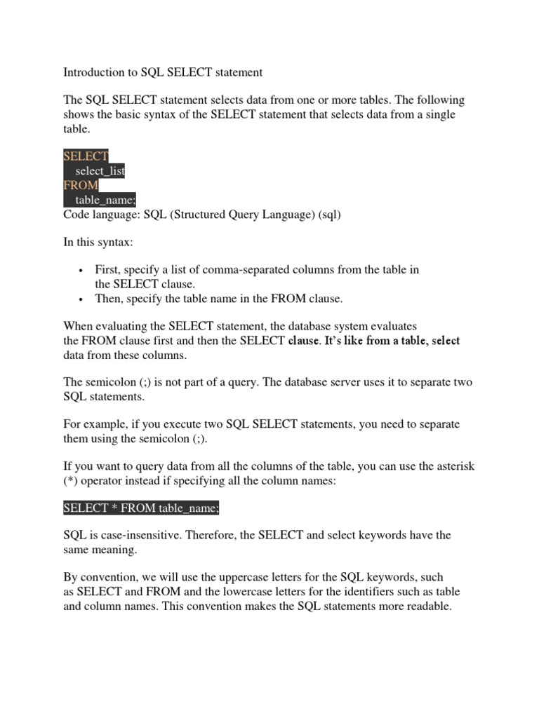 SQL Lab | PDF | Sql | Table (Database)