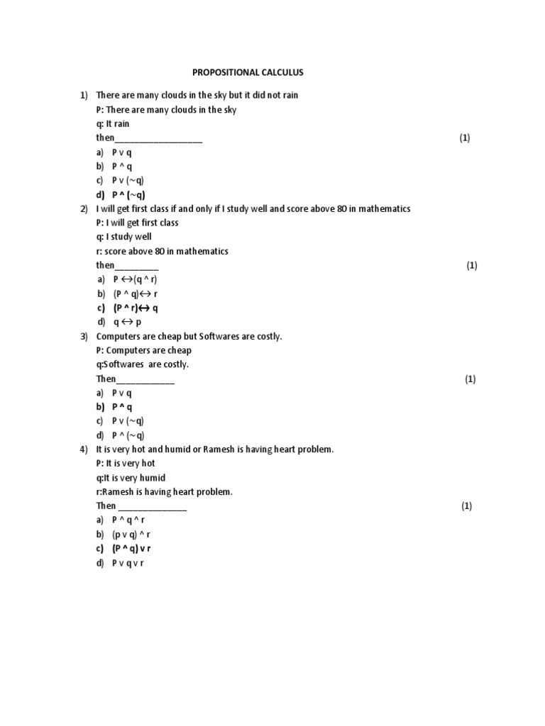 Propositional Calculus | Download Free PDF | Contradiction | Logical Truth