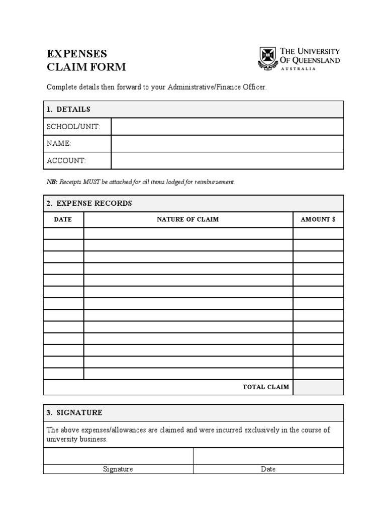 Expense Claim Form Format | PDF